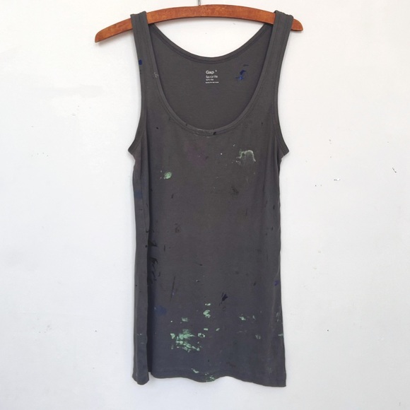 Tops | Vintage Paint Splattered Distressed Tank | Poshmark